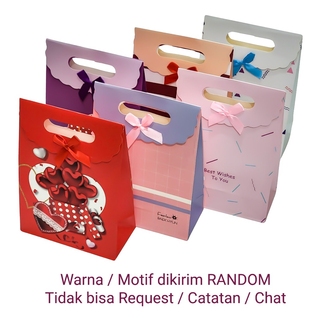 Ribbon Paper Bag + Lid M (19x27cm) | Shopee Malaysia