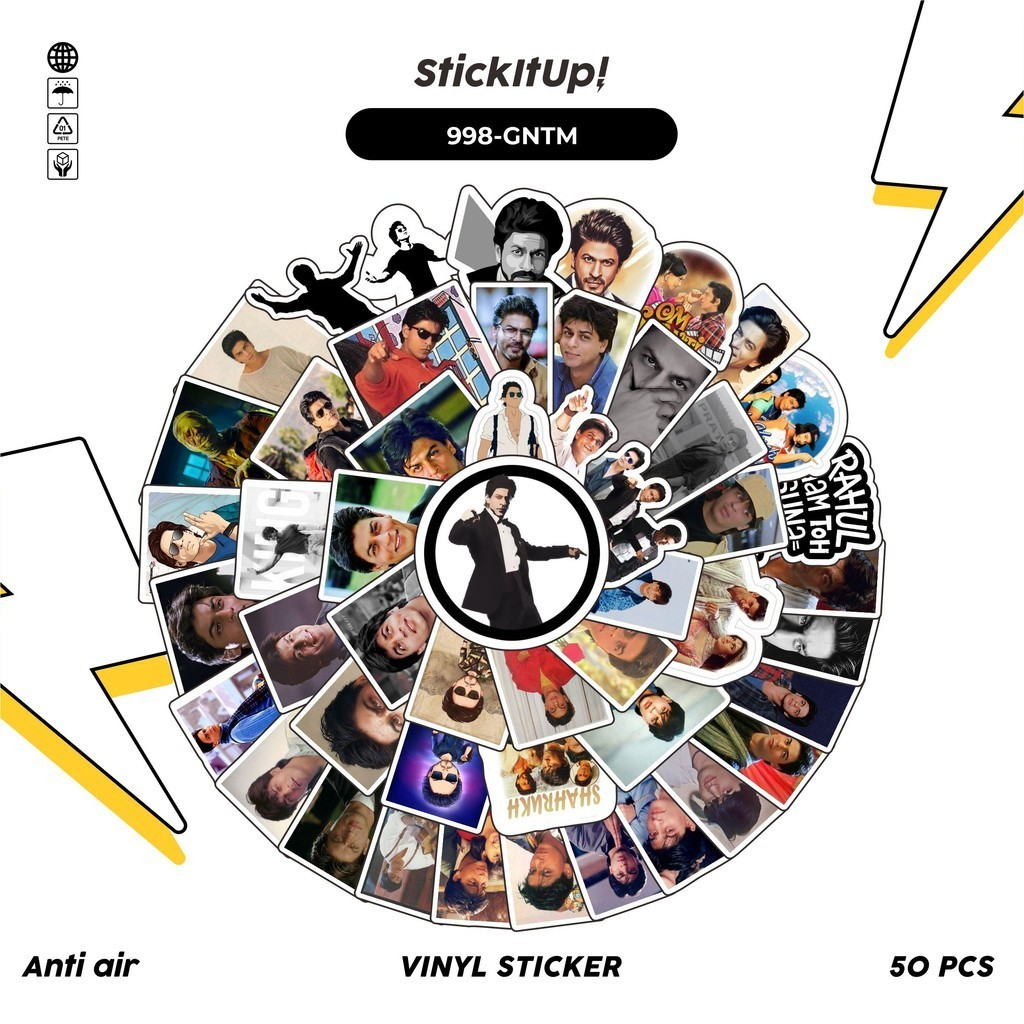 HP 100 Pcs Sticker Pack Shah Rukh Khan Cute Aesthetic Vinyl Waterproof ...