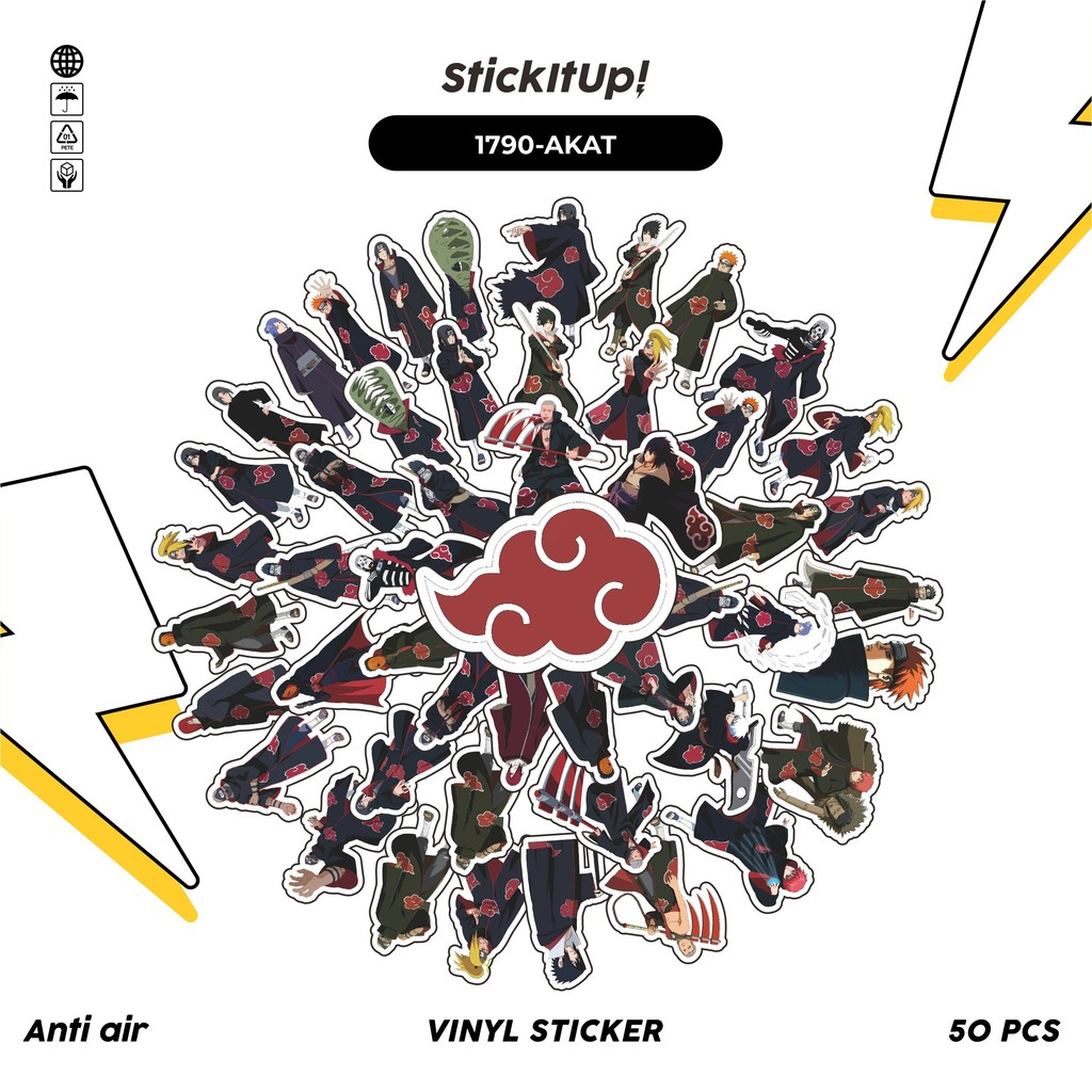50 Pcs Stickers Pack NARUTO CHARACTER AKATSUKI Cute Aesthetic Vinyl ...