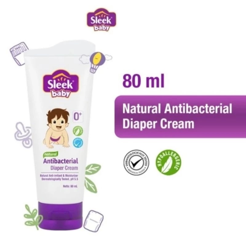 Sleek DIAPERS Cream / Baby Antibacterial Diaper Cream 80ml / Treat Baby ...