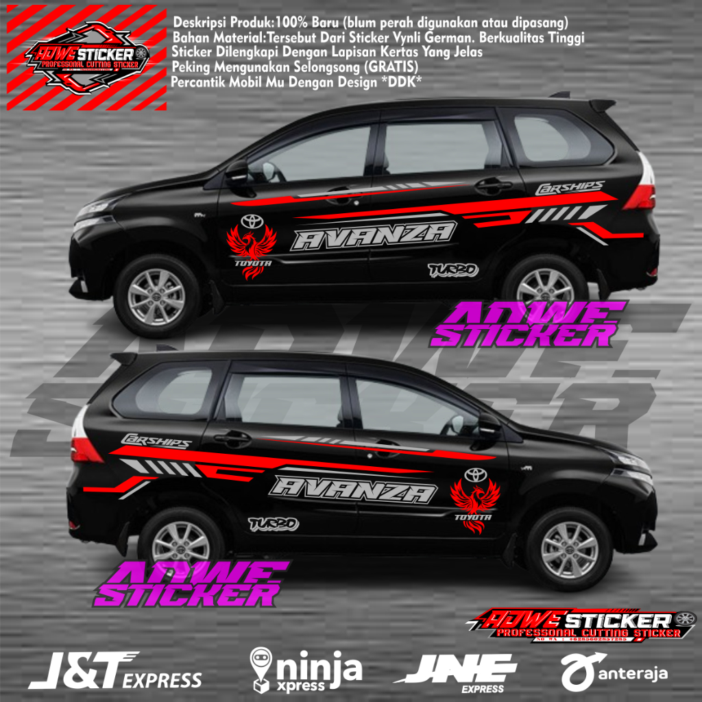 Toyota avanza Car sticker cutting Side body list sticker sigra ertiga ...