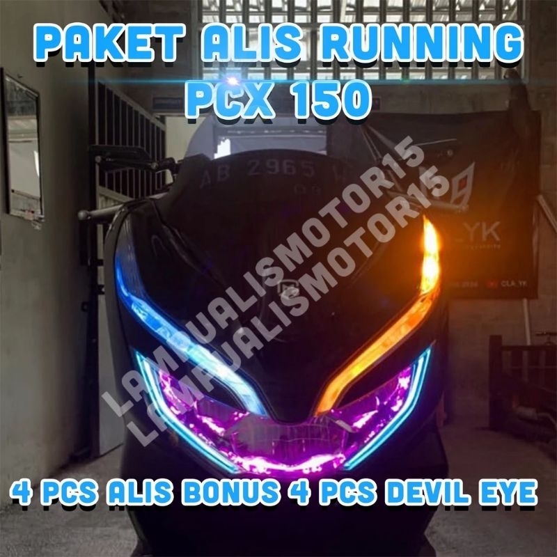 Honda PCX 150 RUNNING Signal Eyebrow Light Package BONUS DEVIL EYES/DRL ...