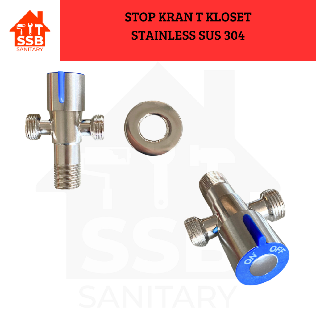 Stop TOILET FAUCET CLOSET STAINLESS SUS 304 STOP FAUCET BRANCH 2 DOUBLE ...