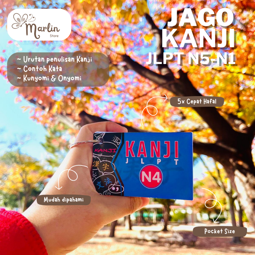 Flashcard KANJI JLPT N5 N4 N3 N2 N1 - KANJI Dictionary RSP FLASHCARD Fast Memorizing Card ...