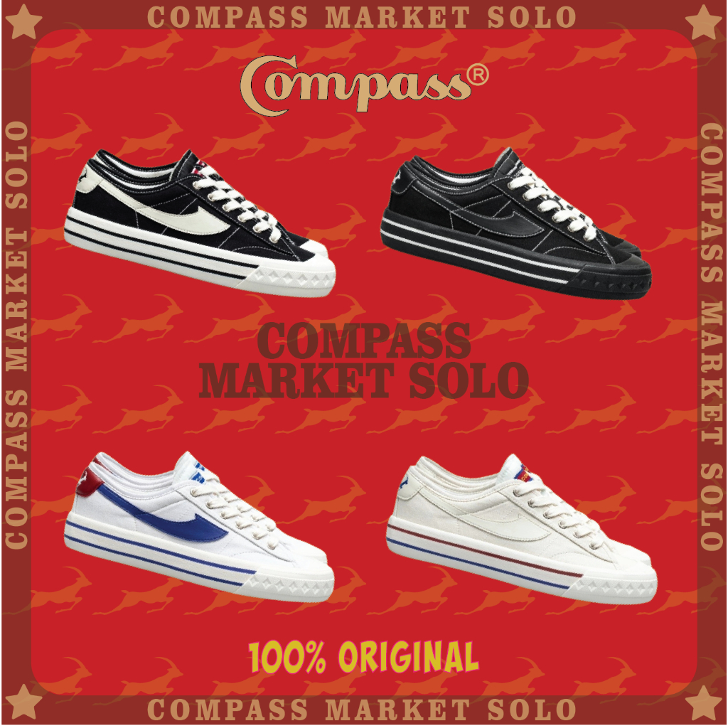 [ORIGINAL] Compass Retrograde Low Black White White Blue Shoes | Cream ...