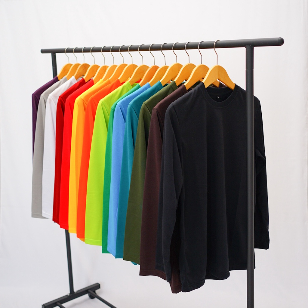 Premium COTTON Long Sleeve Plain T-Shirt - Men's Women's Plain Long ...