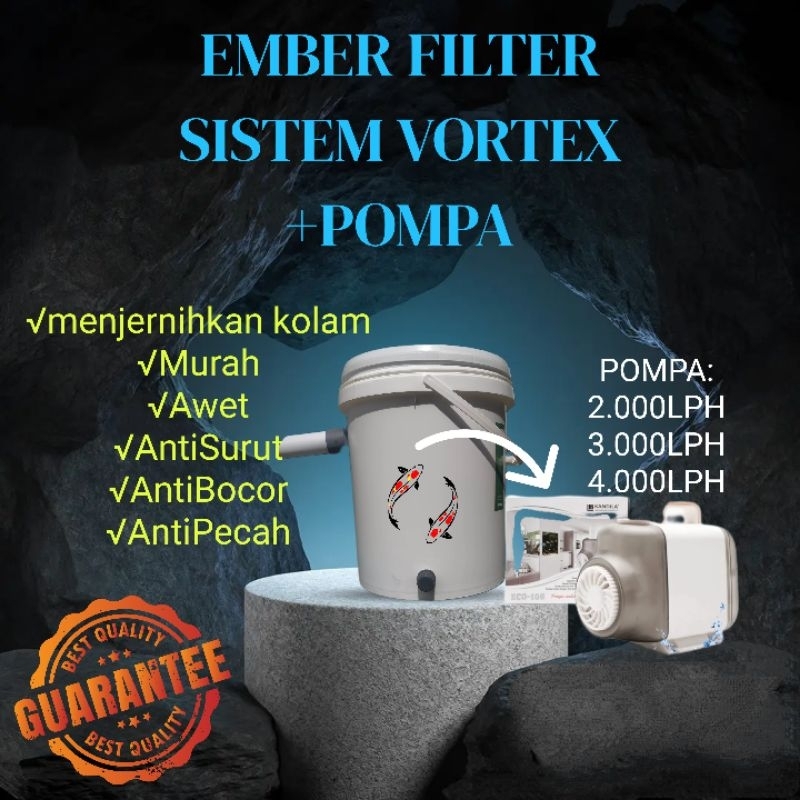 Koi FISH Pond filter Bucket Chamber bio system VORTEX OUTDOOR indoor ...