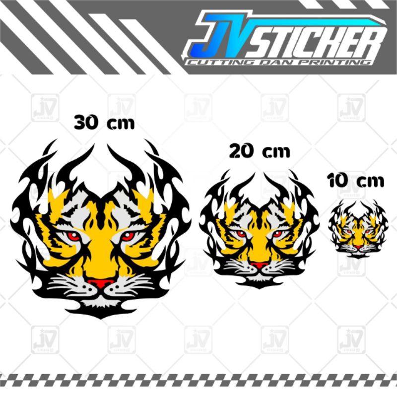 Tiger Head sticker/Tiger triball Fire cutting sticker | Shopee Malaysia