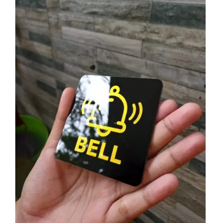 Bell Writing Acrylic Board/Sticky Door Acrylic SIGN - Gold Bell ...