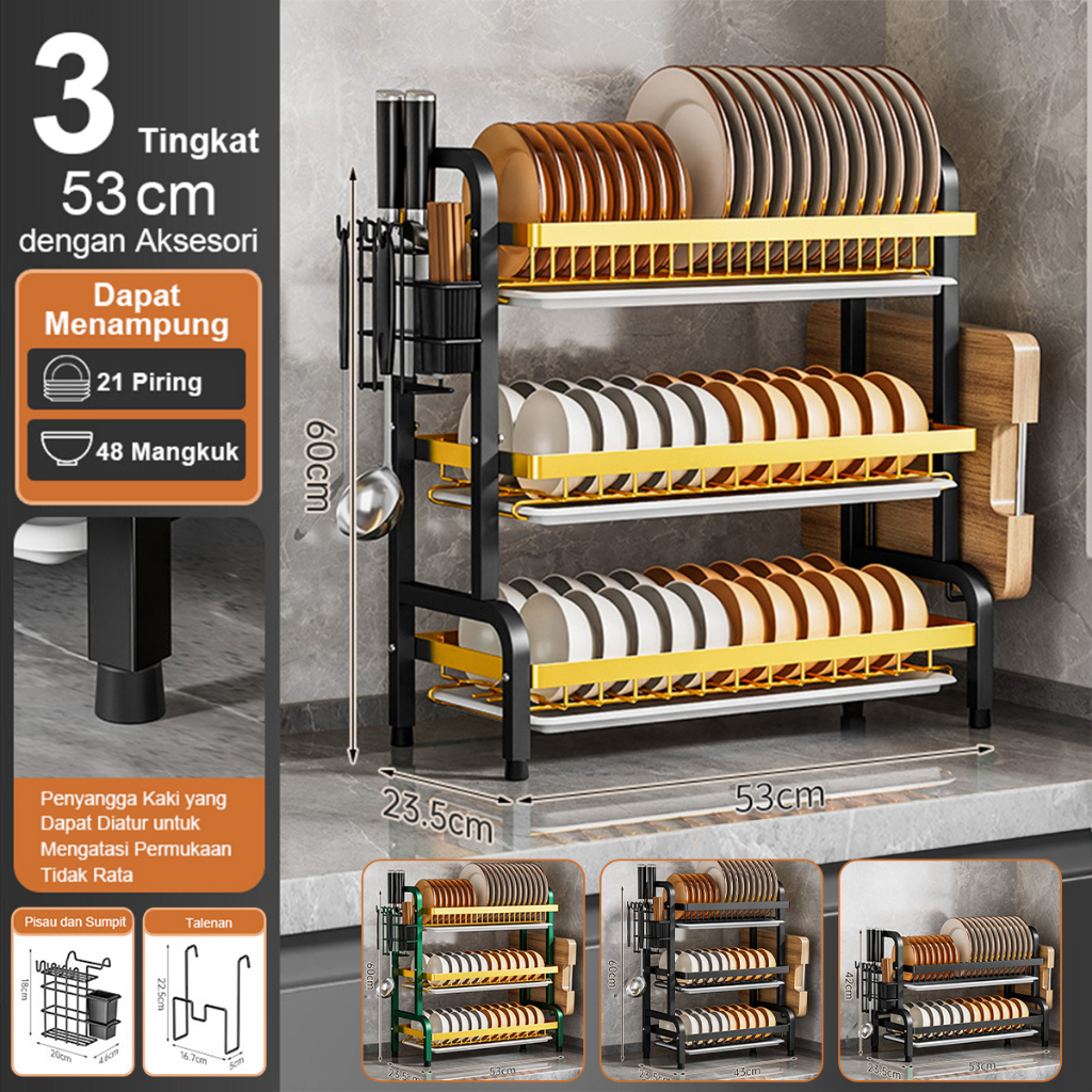 PERALATAN Kitchen Shelf Nordic Style Kitchen Shelf Sink Rack Dish Rack ...