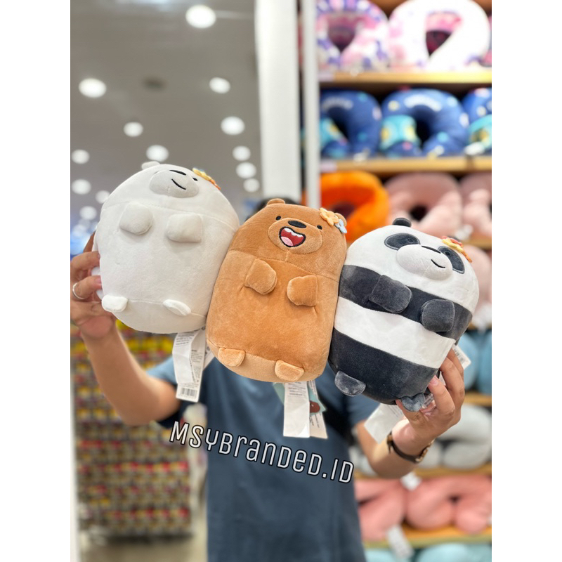 Round PLUSH TOY MINISO WE BARE BEARS ROUND DOLL WBB GRIZZ PANDA ICE ...