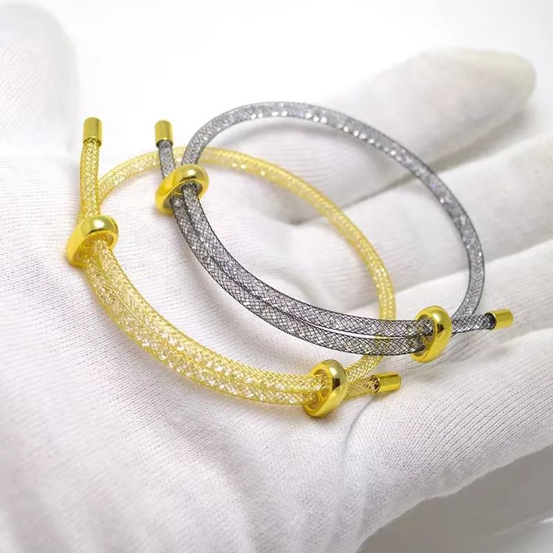 Glitter Wire Rope Bracelet Crystal Glittet Rope Bracelet for Cham ...