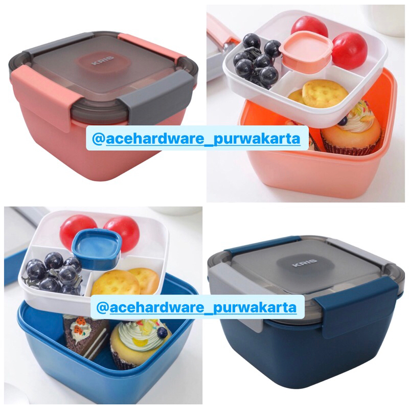 Kris LUNCH BOX Where To Eat With Sauce Container With A Capacity Of 1.1 ...