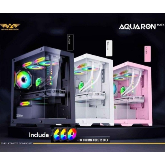Casing PC Gaming Armaggeddon AQUARON Fish Tank Design FREE 3x FAN 12cm ...