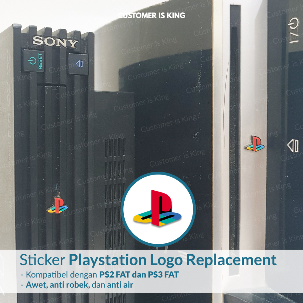 Playstation Logo Replacement Sticker PS2 PS3 FAT Replacement | Shopee ...