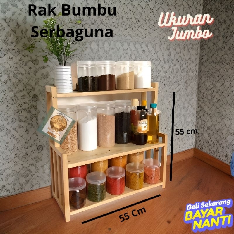 KAYU Jumbo Size Kitchen Spice Rack | Multipurpose Stacking Rack ...
