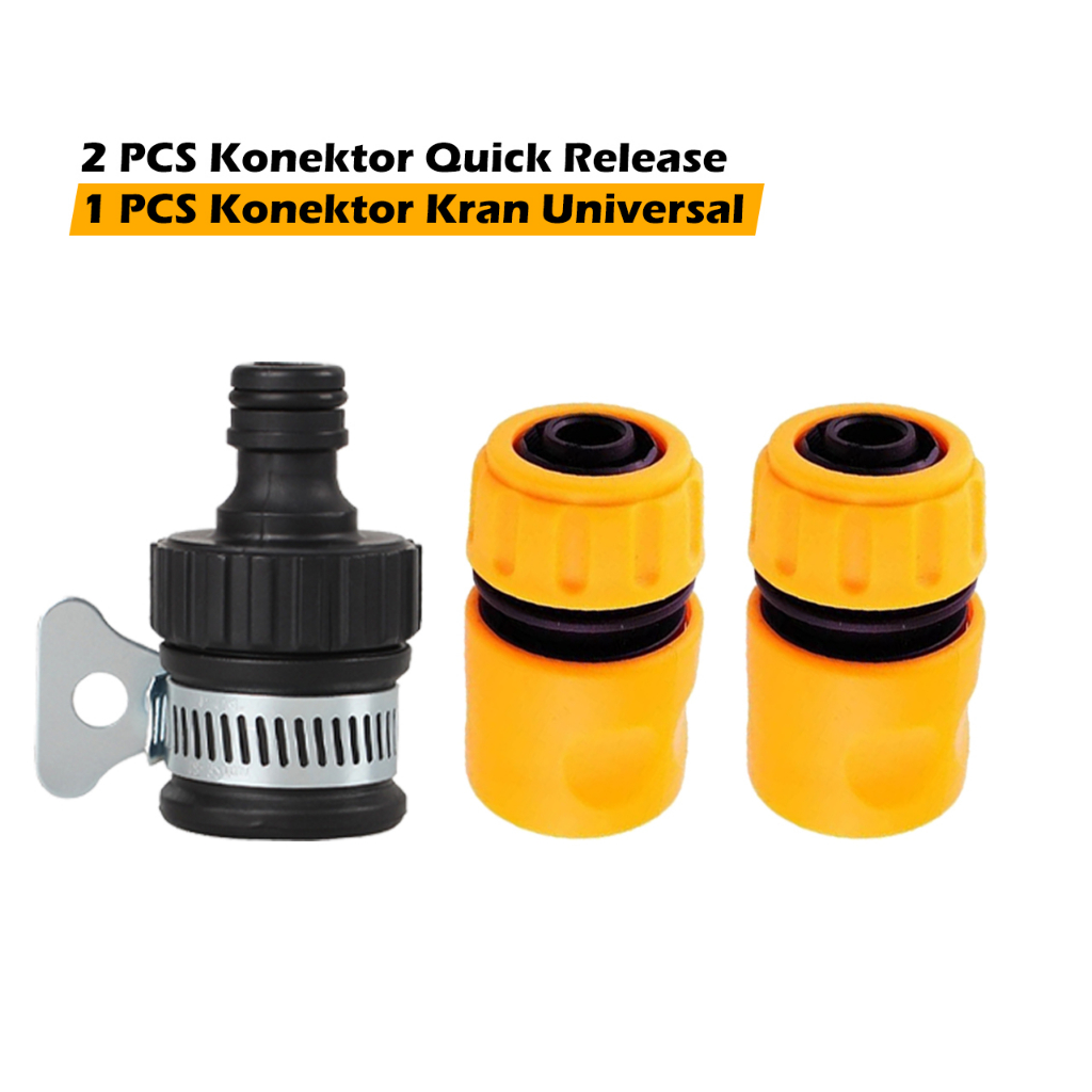 Quick Release Hose Connector Package Plus Faucet Adapter - 1/2" 16mm ...