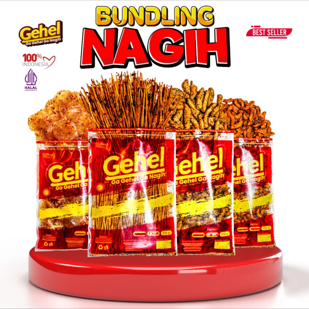Gehel Nagih Bundling Package - Noodle Sticks, Chips, Basreng, Macaroni ...