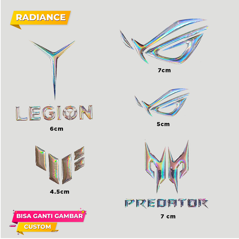 Rainbow ROG embossed cutting sticker cutting logo for laptop tuf legion ...