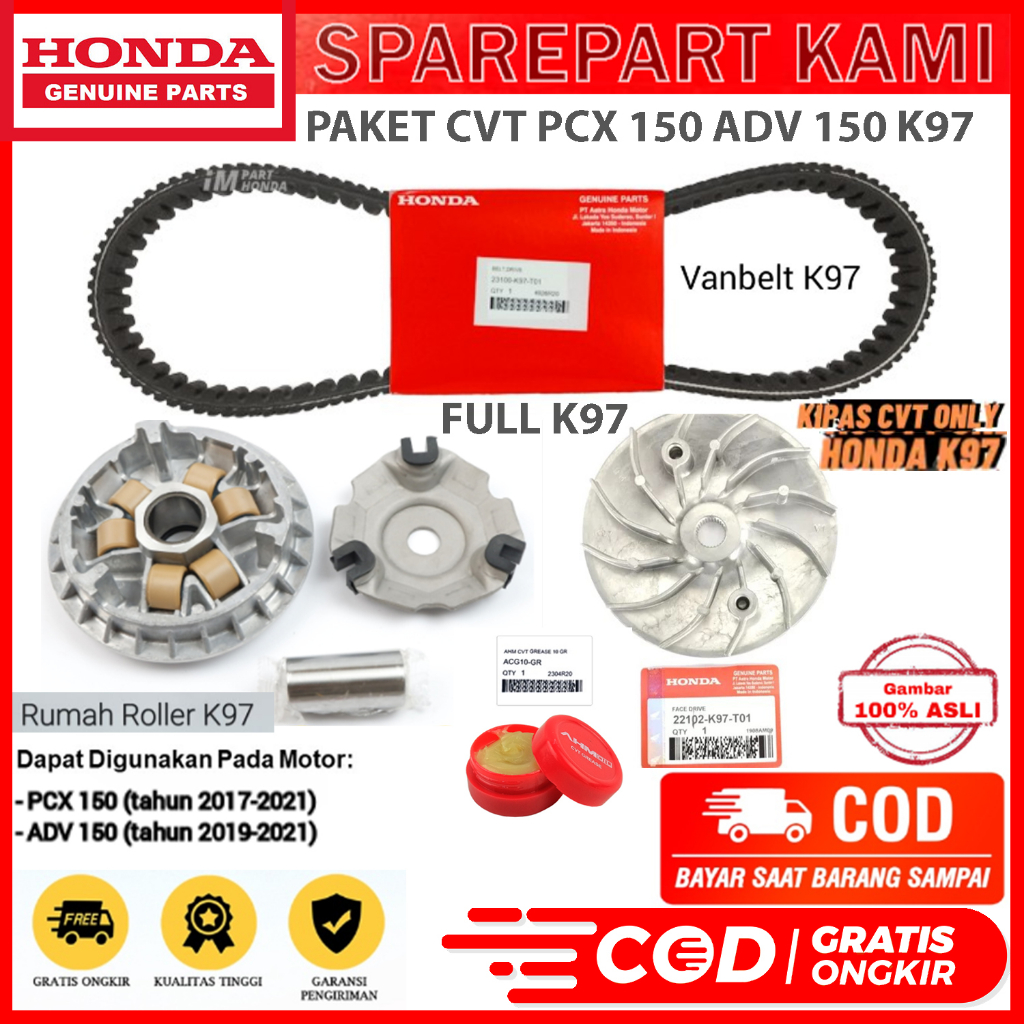 CVT VANBELT HOUSE ROLLER FAN PCX 150 2017- 2021 ADV 150 2019 2021 K97 ...