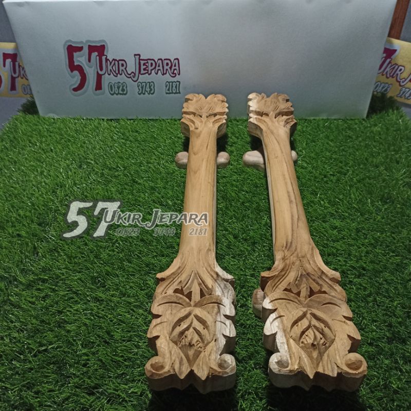 KAYU (Straight 7)handel, handle, Pull, handle, Teak, Carving, House ...