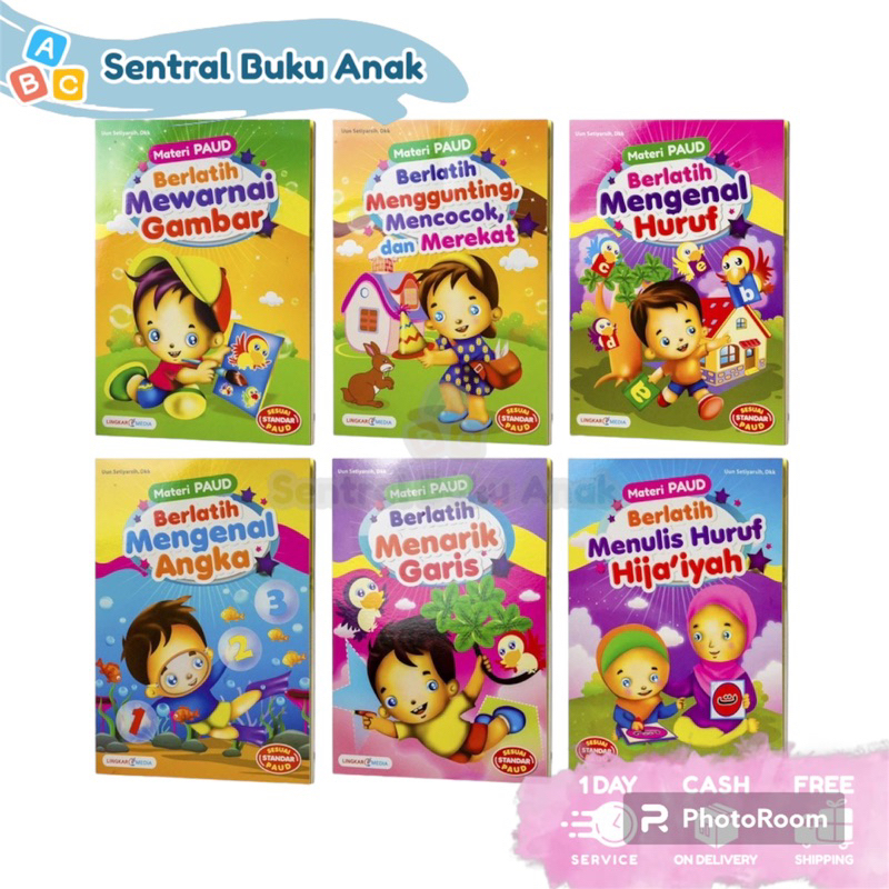 BOOK PACKAGE OF 6 PRESCHOOL MATERIALS - PAUD PACKAGE WRITING LETTERS ...