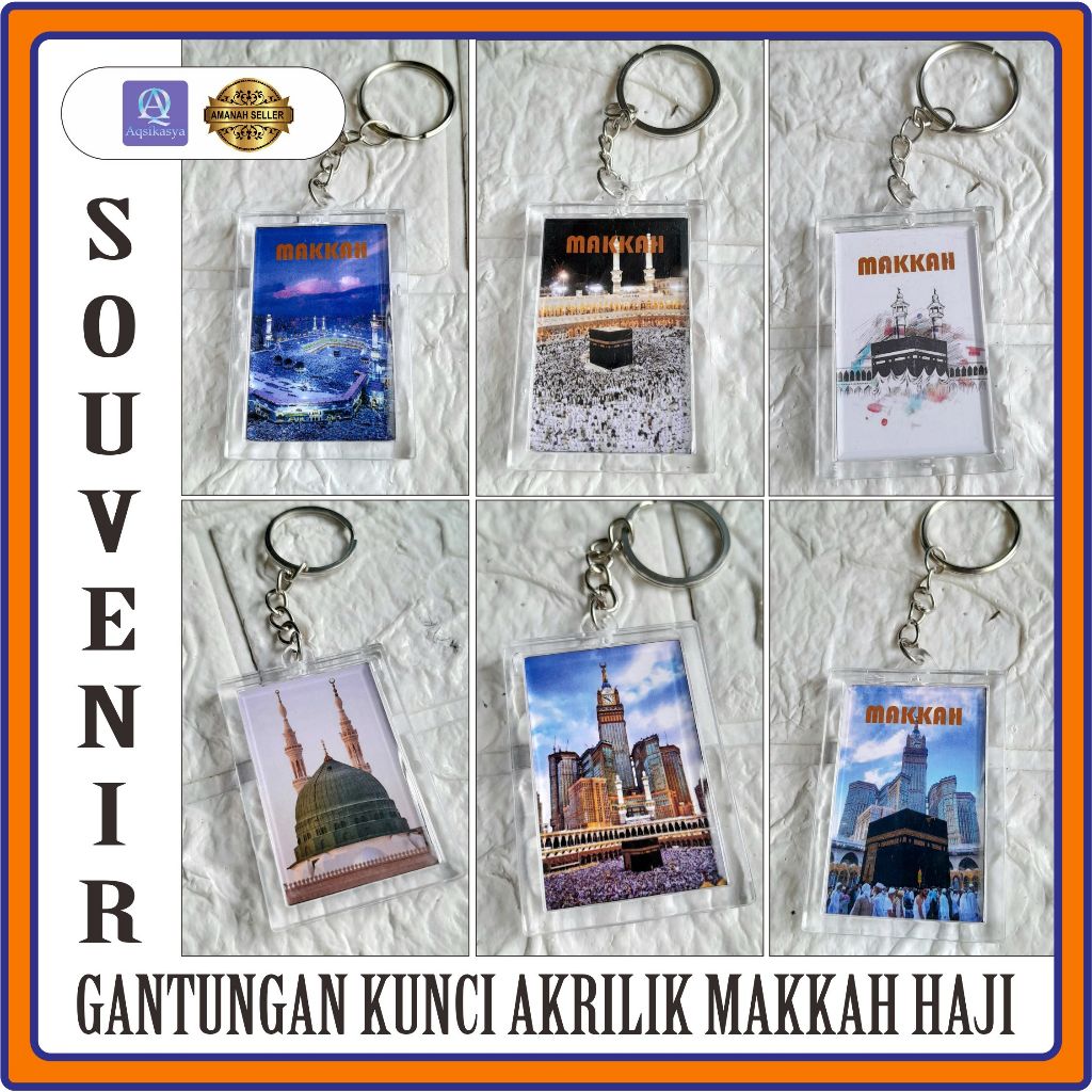 GANTUNGAN Souvenirs Of MAKKAH HAJI Acrylic Keychain [Front And Back ...