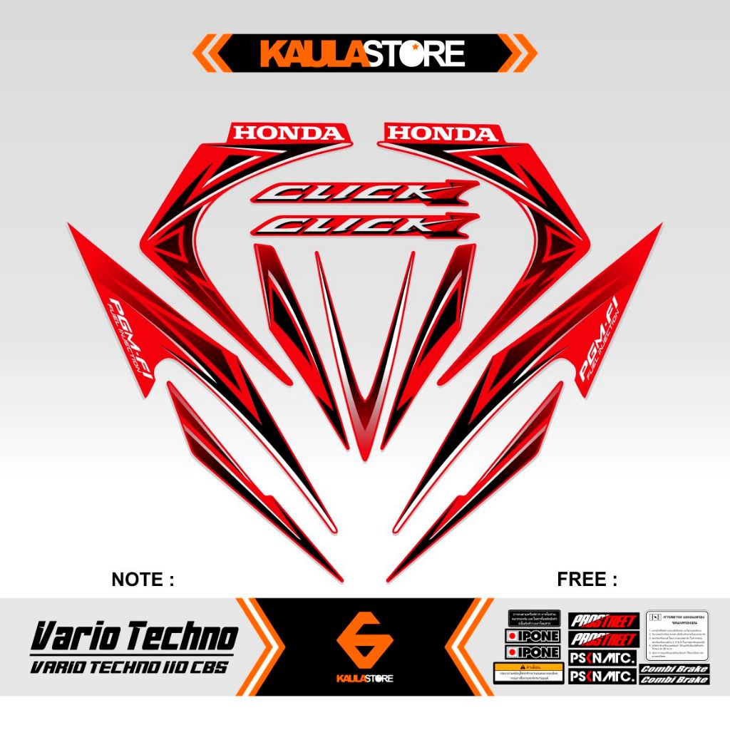 Striping VARIO TECHNO 110 CBS MOTIF 3 / VARIO KARBU 110 / CLICK 110 ...