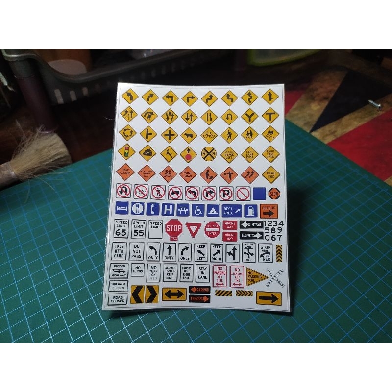 Hotwheels Diorama Sticker Parking Garage Hotwheels Yellow Road Sign ...