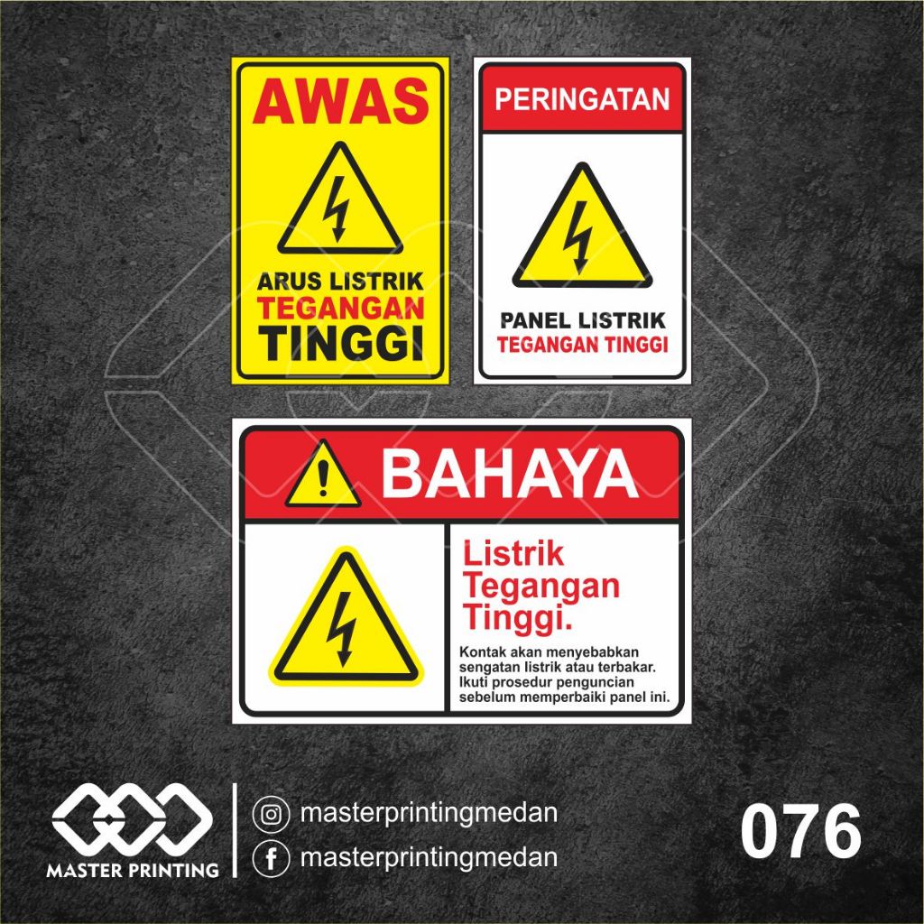 076 - Warning Stickers for High Voltage Electricity, Vinyl Stickers ...