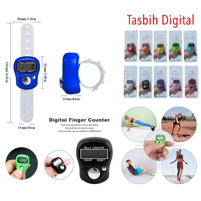 Mini DIGITAL TASBIH ELECTRIC COUNTING TOOL FINGER TALLY COUNTER MINI ...