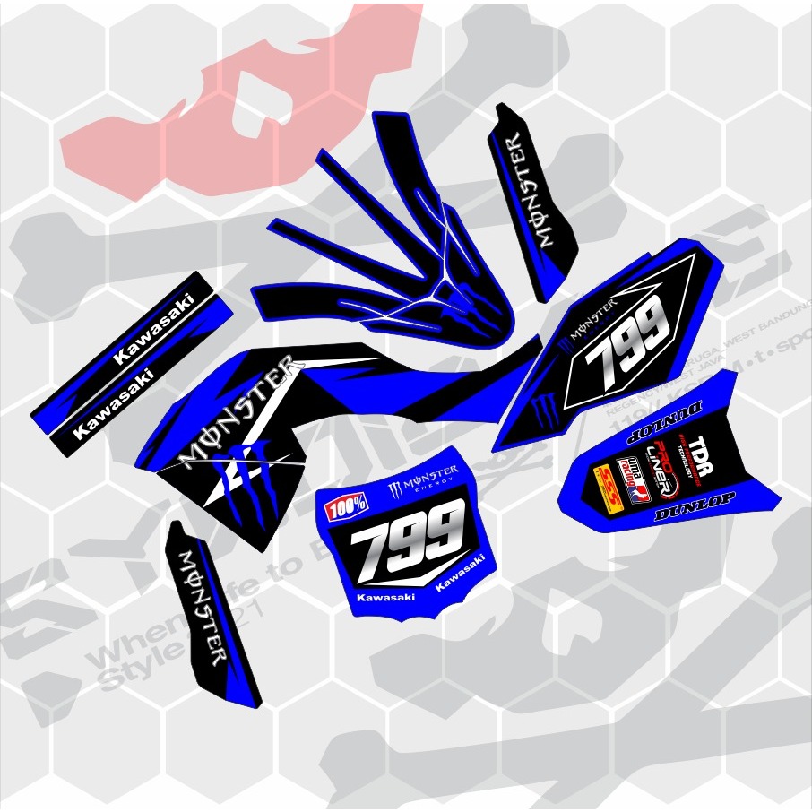 Decal/sticker klx BF/CRF 150L/D'Tracker/ WR155/klx Gordon/ full body ...