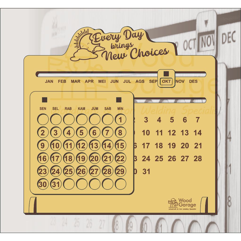 Sliding calendar of all time perpetual slide calendar for life | Shopee ...