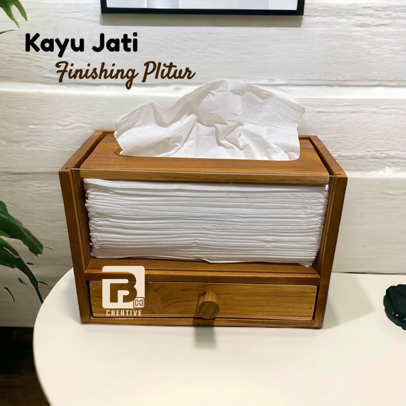 KAYU Wooden tissue box / aesthetic teak wood tissue box / wooden tissue ...