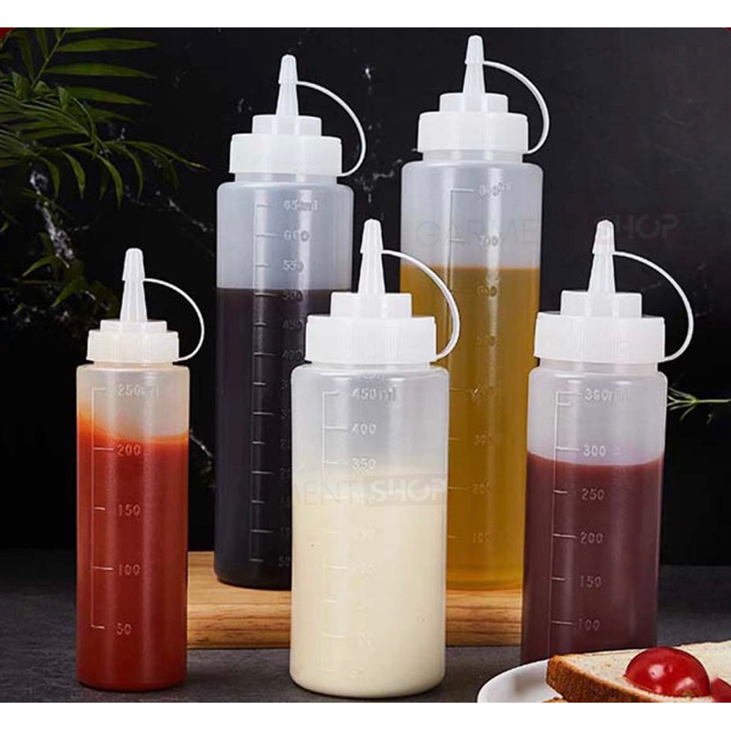 PUTIH Plastic Soy Sauce Sauce Bottles With White Line Numbers ...