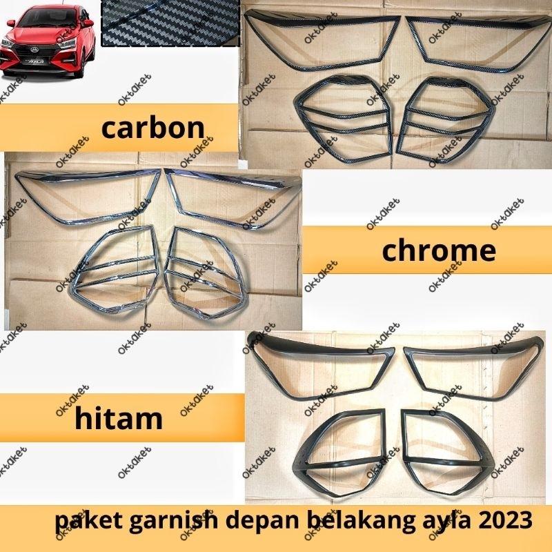 HITAM Ayla 2023 2024 2025 ADS front and rear garnish package Black ...