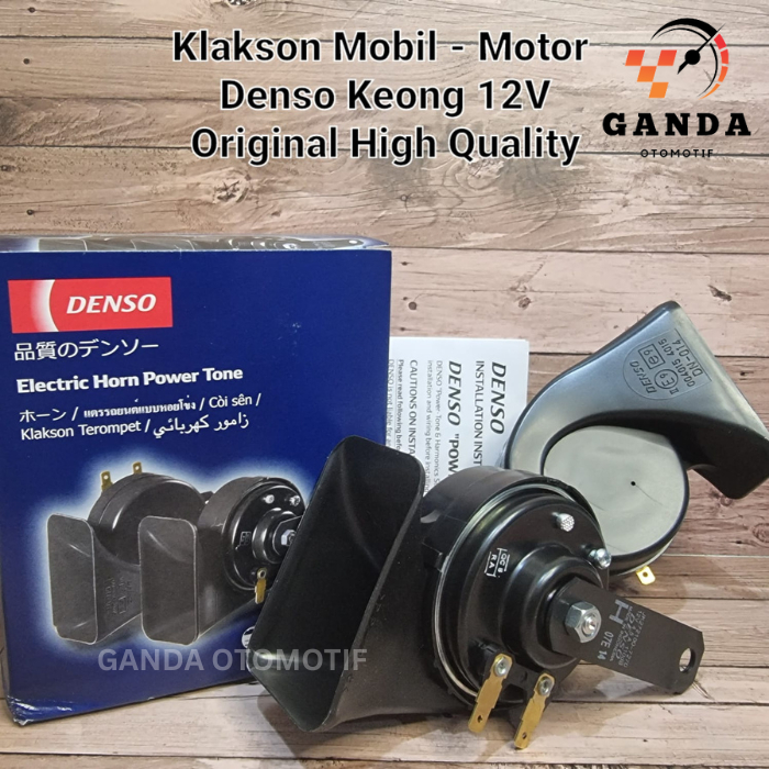 Car / MOTORCYCLE HORN DENSO KEONG POWER TONE 12V ORIGINAL + RELAY SET ...