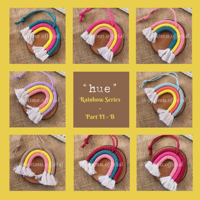 GANTUNGAN [PART 2-B] MACRAME RAINBOW KEYCHAIN | Macrame rainbow hanger ...