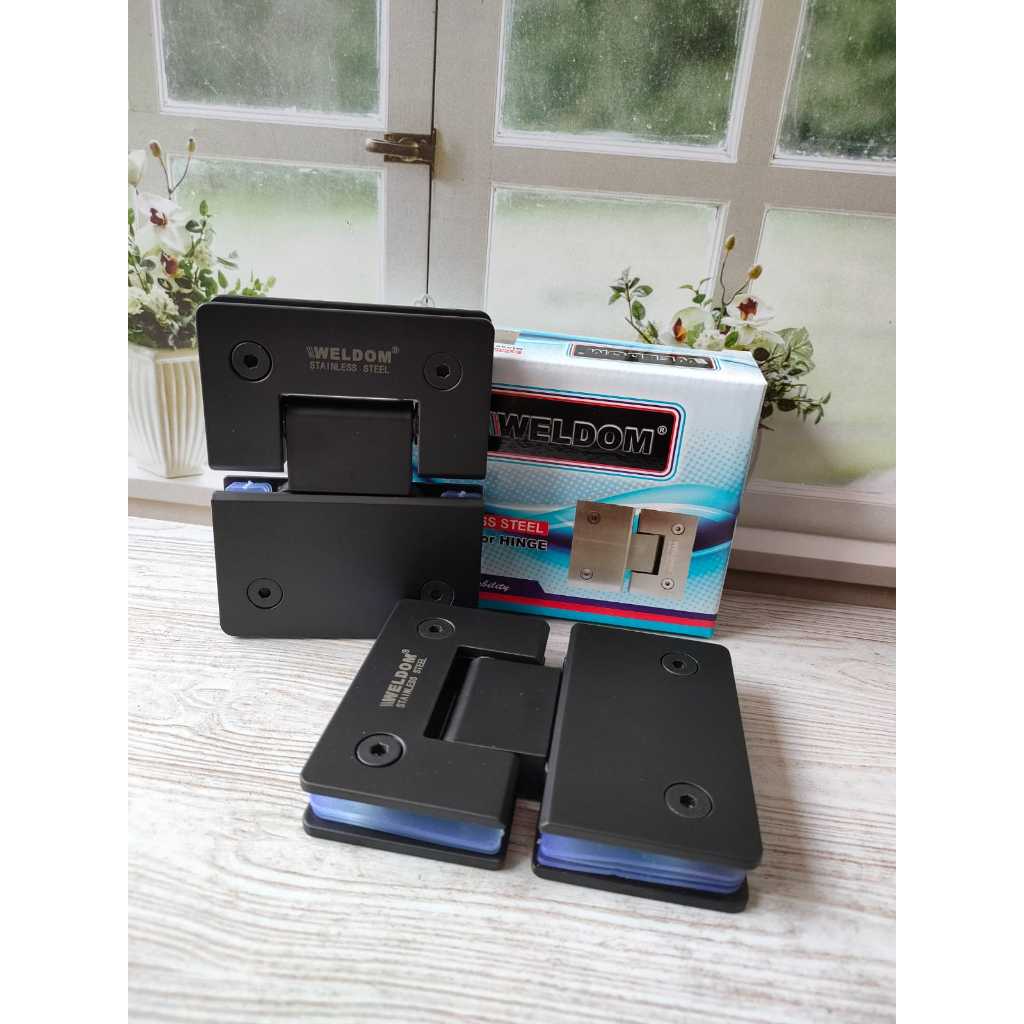 HITAM Shower Hinges/Shower Hinges/Glass door Hinges Black | Shopee Malaysia