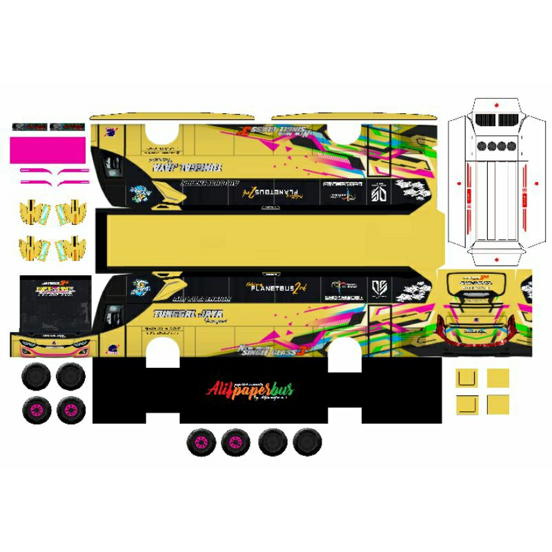 Single bus Miniature Pattern Jaya Paper craft 1/50 //Livery new/A3 ...