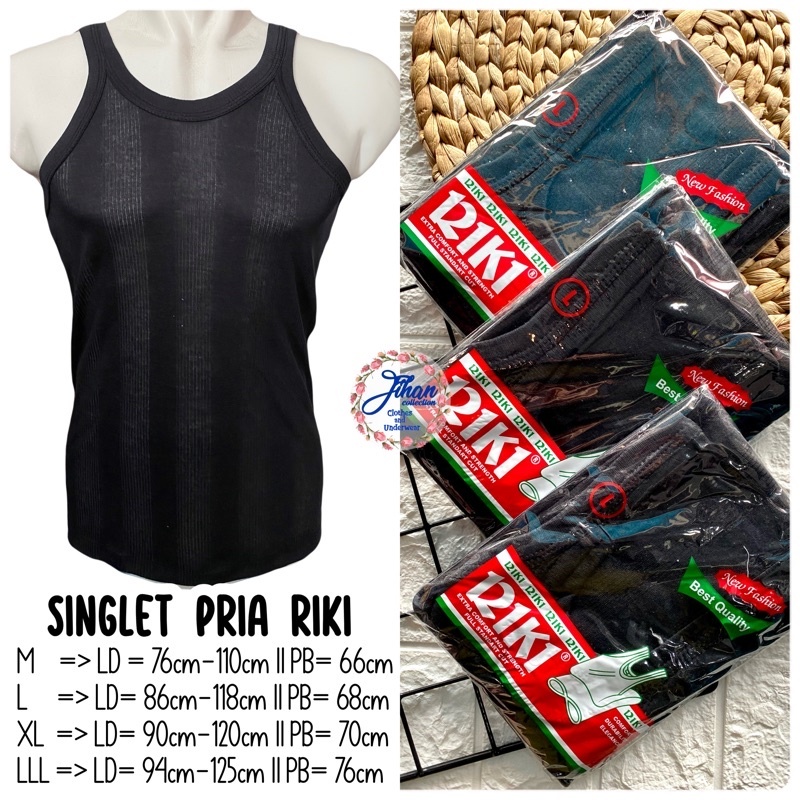 HITAM PUTIH Men's SINGLET - Men's Undershirt - Men's TANKTOP - Size M L ...