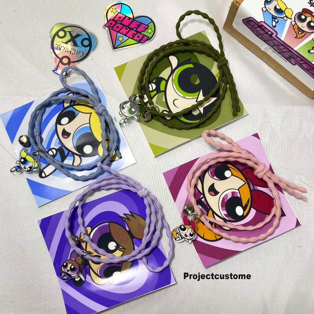 The PowerPuff Girl Couple Bracelet Gets 4 Free Box And Sticker | Shopee ...