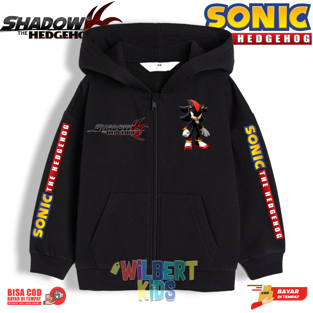 Sonic The Hedgehog Shadow Children's Zipper Hoodie/Shadow The Hedgehog ...