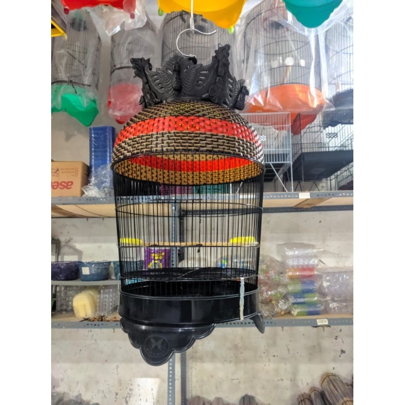 Jumbo Iron Ram Turtledove Cage Woven Peacock Crown Full Set Ready to ...