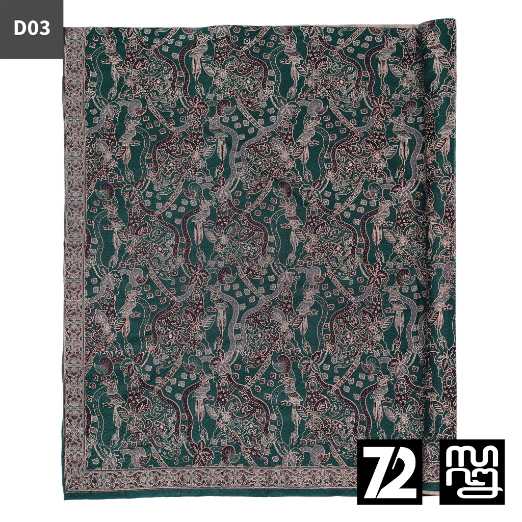 HIJAU Premium BATIK FABRIC Dobby Asmat Bird Motif Green Green Dolbi ...