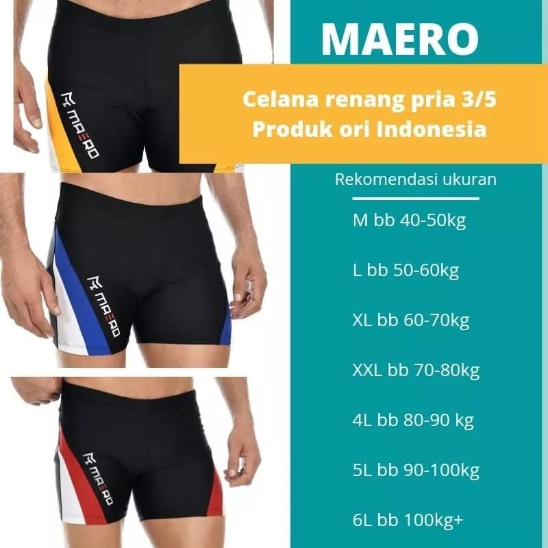 Original MAERO Men's Swimming Pants 3/5 Code CR35-MAERO BB40-125KG ...