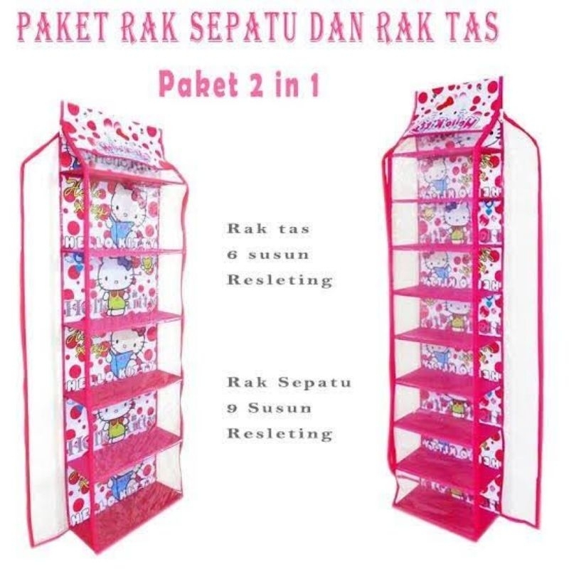 Hanging Rack set 2in1 Character Shoe Rack Bag Rack | Shopee Malaysia