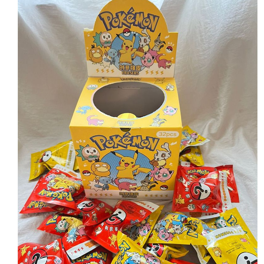 Pokemon Pencil Eraser Mystery Bag Eraser Pikachu Blind Bag Eraser ...