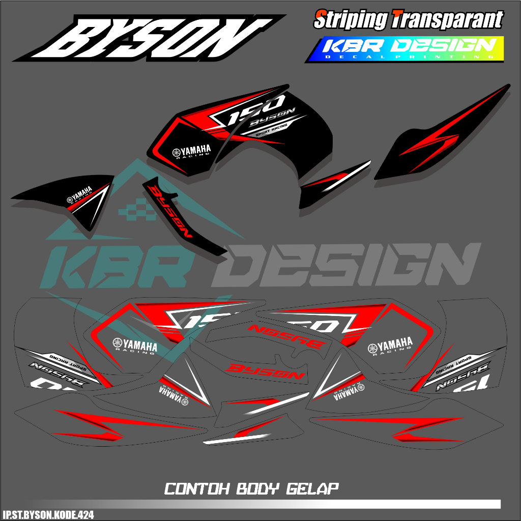 Byson YAMAHA BYSON Motorcycle STRIPING Sticker BYSON - SIMPLE Color ...