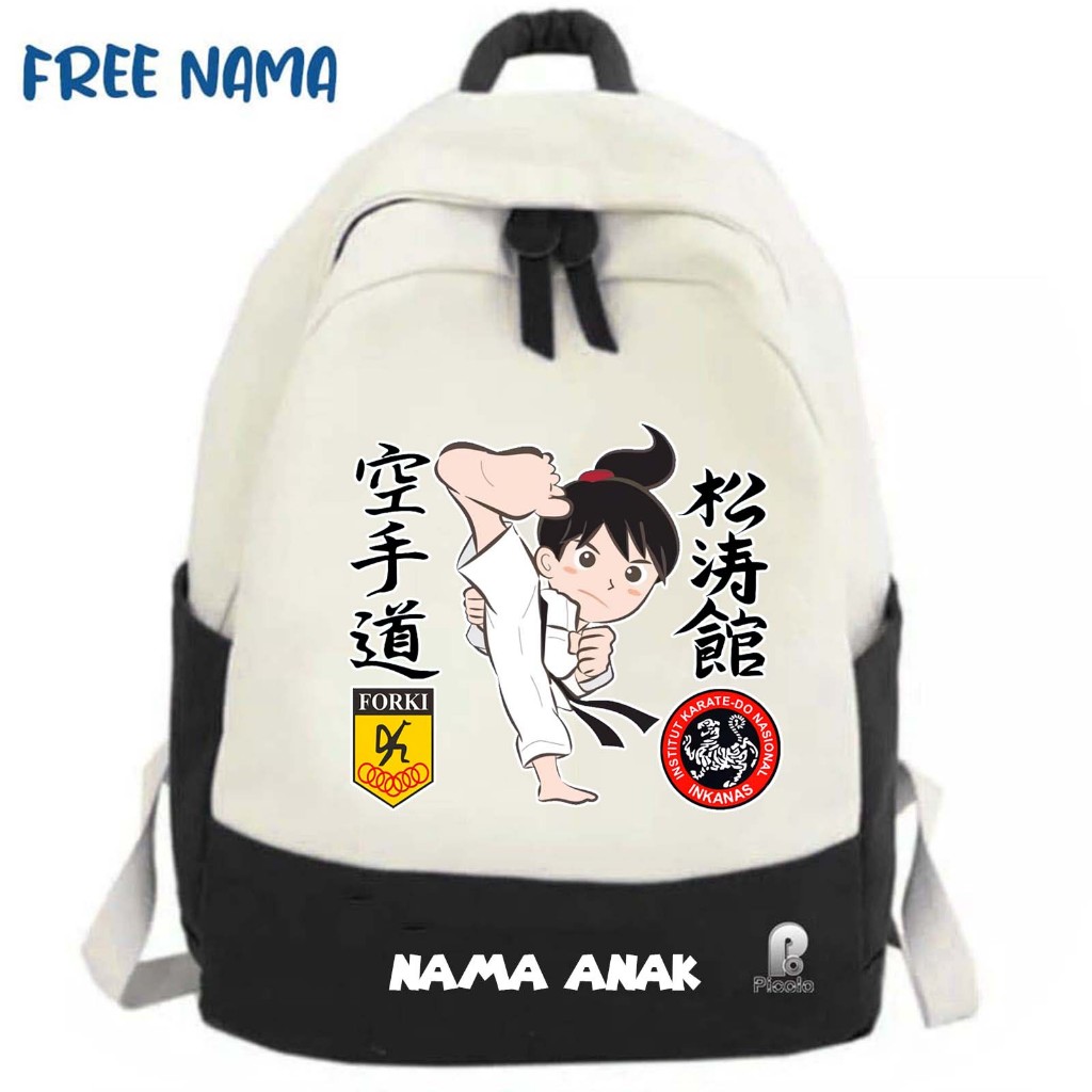 Unisex KARATE MOTIF SCHOOL CHILDREN'S BACKPACK (FREE NAME) | Shopee ...